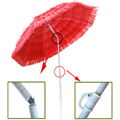 SunDaze 1.6M Red Hawaiian Parasol Outdoor Beach Patio Umbrella UV ...