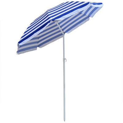 SunDaze 1.8M Blue-White Beach Parasol Outdoor Garden Patio Umbrella ...