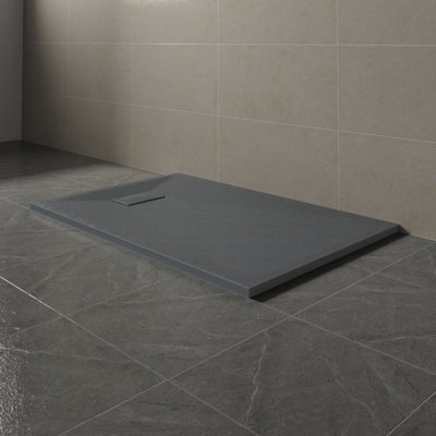 SunDaze 1200 x 800mm SMC Anthracite Rectangle Slate Effect Bathroom ...