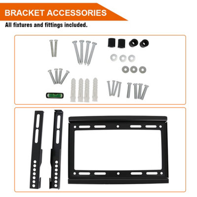 SunDaze 14"-42" Fixed TV Wall Bracket For LED LCD Plasma & Curved Screens