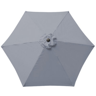 SunDaze 2.5M Grey Garden Parasol Sun Shade Umbrella with Crank Handle ...