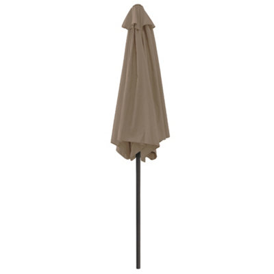 SunDaze 2.5M Taupe Garden Parasol Sun Shade Umbrella with Crank Handle ...
