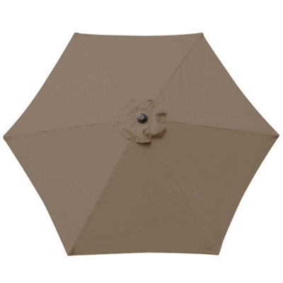 SunDaze 2.5M Taupe Garden Parasol Sun Shade Umbrella with Crank Handle ...