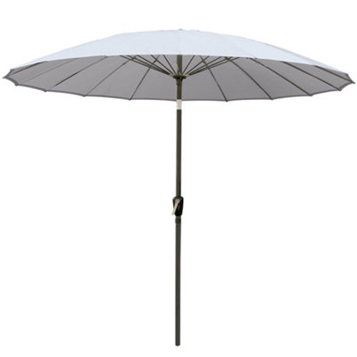 SunDaze 2.7M Grey Garden Fiberglass Rib Parasol with Crank Tilt ...