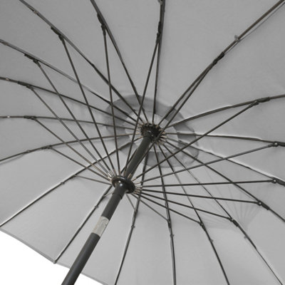 SunDaze 2.7M Grey Garden Fiberglass Rib Parasol with Crank Tilt ...