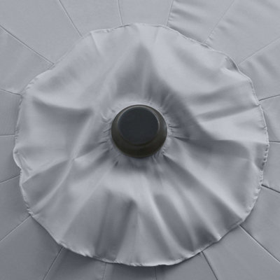 SunDaze 2.7M Grey Garden Fiberglass Rib Parasol with Crank Tilt ...