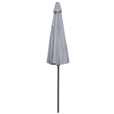 SunDaze 2.7M Grey Garden Fiberglass Rib Parasol with Crank Tilt ...