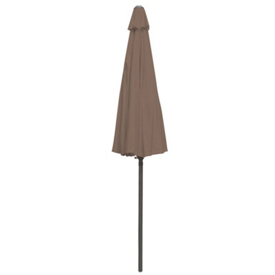 SunDaze 2.7M Taupe Garden Fiberglass Rib Parasol with Crank Tilt ...