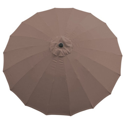 SunDaze 2.7M Taupe Garden Fiberglass Rib Parasol with Crank Tilt ...