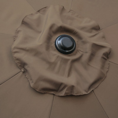 SunDaze 2.7M Taupe Garden Parasol Sun Shade Umbrella with Crank Handle ...