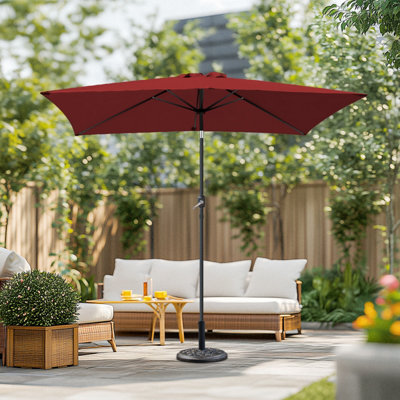 SunDaze 2x3M Wine Red Rectangle Garden Parasol Patio Sun Shade Canopy ...