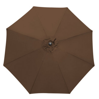 SunDaze 3m Coffee Round Garden Parasol Umbrella Sun Shade Tilt Crank ...