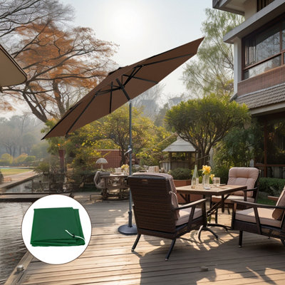 SUNDAZE 3M COFFEE ROUND GARDEN PARASOL UMBRELLA SUN SHADE TILT CRANK W ...