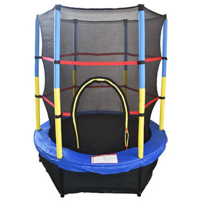 SunDaze 55" Kids Mini Trampoline with Safety Net Skirt Children Indoor ...