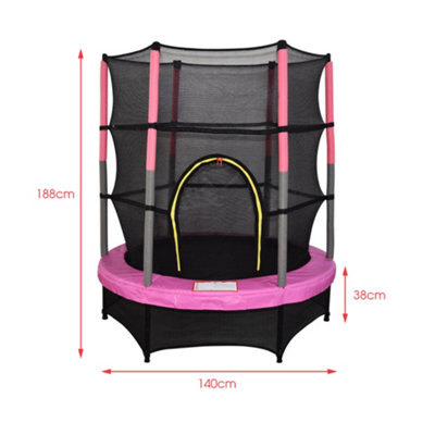 SunDaze 55" Kids Mini Trampoline with Safety Net Skirt Children Indoor ...
