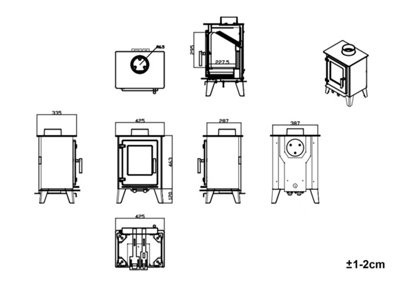 SunDaze 5KW Multifuel Stove Log Burner Heating Fireplace Defra Approved ...