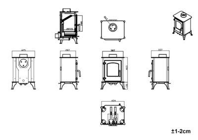 SunDaze 5KW Multifuel Stove Log Burner Woodburning Fireplace Defra ...