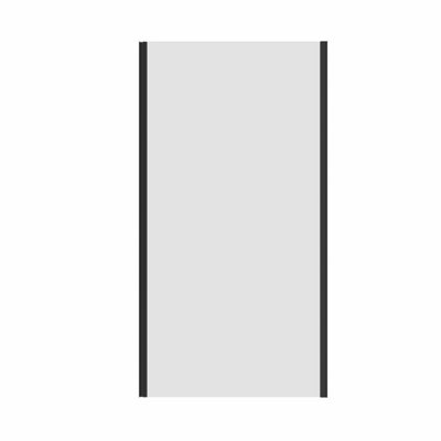SunDaze Bathroom Matt Black Framed Clear Glass Fixed Side Shower Panel ...