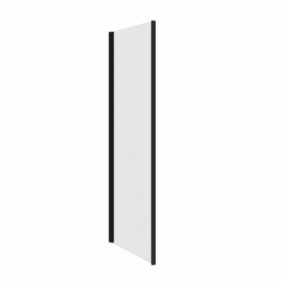 SunDaze Bathroom Matt Black Framed Clear Glass Fixed Side Shower Panel ...