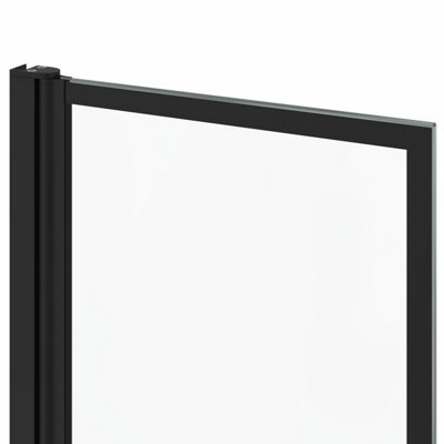 SunDaze Black Grid Walk In Shower Enclosure Wet Room Glass Screen ...