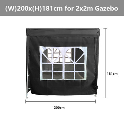 SunDaze Black Side Panel with Window for 2x2M Pop Up Gazebo Tent 1 ...