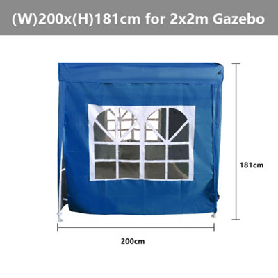 SunDaze Blue Side Panel with Window for 2x2M Pop Up Gazebo Tent 1 Piece
