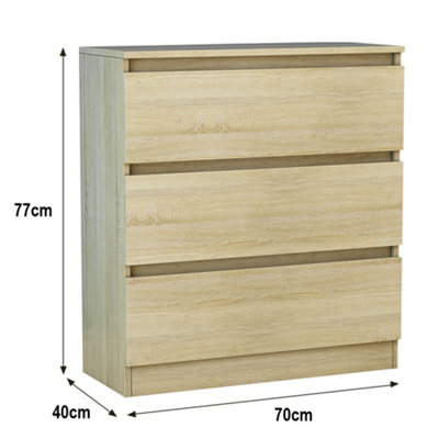 Buy SunDaze Chest of Drawers Storage Bedroom Furniture Cabinet 3 Drawer ...