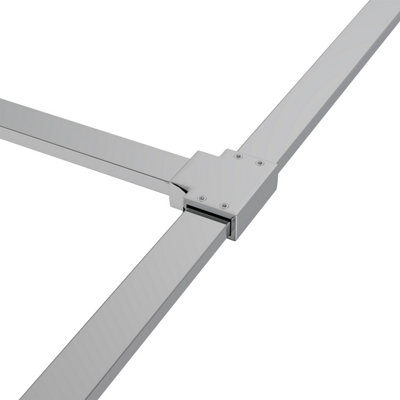 SunDaze Chrome 8mm Walk In Shower Enclosure Wet Room Glass Screen 760mm & 800mm with 1200x900mm ...