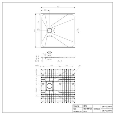 SunDaze Chrome Pivot Door Shower Enclosure (W)800mm with White 800x800mm Shower Tray and Waste