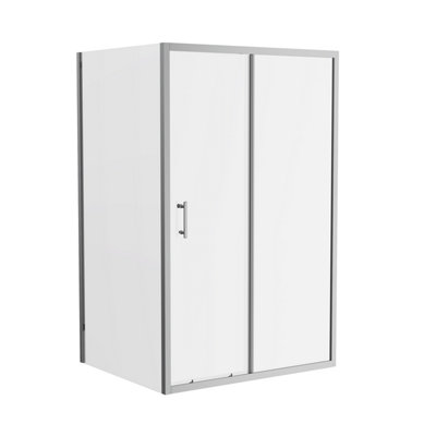 SunDaze Chrome Shower Enclosure Cubicle 1200mm Sliding Door with 800mm ...