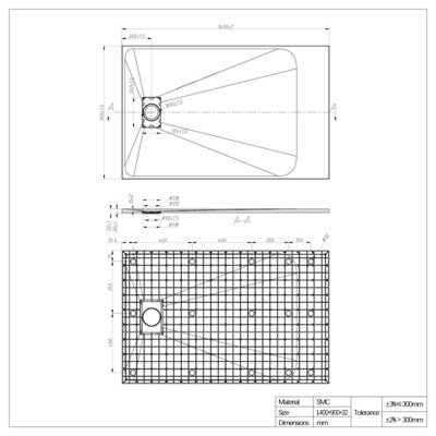 SunDaze Chrome Shower Enclosure Cubicle 1400mm Double Sliding Door with ...