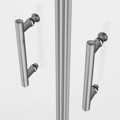 SunDaze Chrome Shower Enclosure Cubicle 1700mm Double Sliding Door with ...