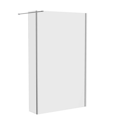 SunDaze Chrome Walk In Shower Enclosure Wet Room Glass 1200mm & 215mm ...