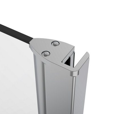 SunDaze Chrome Walk In Shower Enclosure Wet Room Glass Screen 1200mm & 700mm with 300mm Return Panel