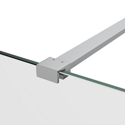SunDaze Chrome Walk In Shower Enclosure Wet Room Glass Screen Panel 8mm- 700x1950mm