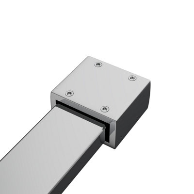 SunDaze Chrome Walk In Shower Enclosure Wet Room Glass Screen Panel 8mm - 900x1950mm