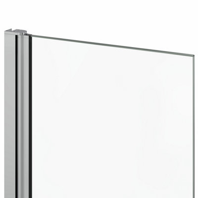 SunDaze Chrome Walk In Shower Enclosure Wet Room Glass Screen Return ...