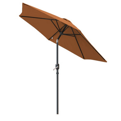 SunDaze Coffee 2.5M Garden Parasol Umbrella Outdoor Patio Tilting Crank ...