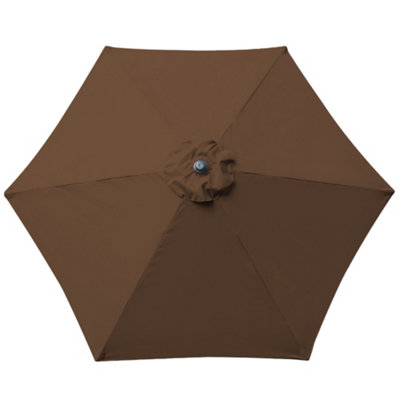 SunDaze Coffee 2.5m Round Garden Parasol Umbrella Sun Shade Tilt Crank ...