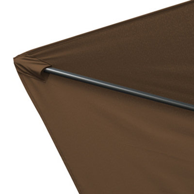 SunDaze Coffee 2.5m Round Garden Parasol Umbrella Sun Shade Tilt Crank ...