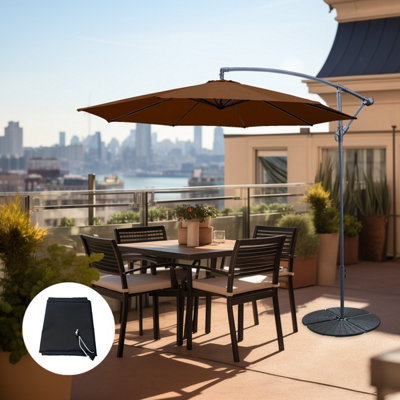 SunDaze Coffee 3M Garden Parasol Banana Umbrella Cantilever Hanging ...
