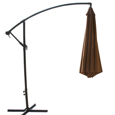 SunDaze Coffee 3M Garden Patio Cantilever Banana Hanging Umbrella ...