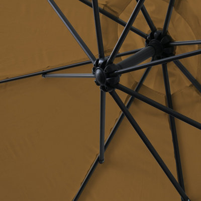 SunDaze Coffee 3M Garden Patio Cantilever Banana Hanging Umbrella ...