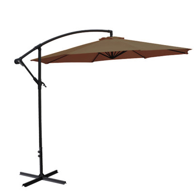 SunDaze Coffee 3M Garden Patio Cantilever Banana Parasol Hanging ...