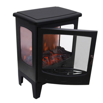 SunDaze Electric Fireplace Stove Heater with Fire Flame Effect Portable ...