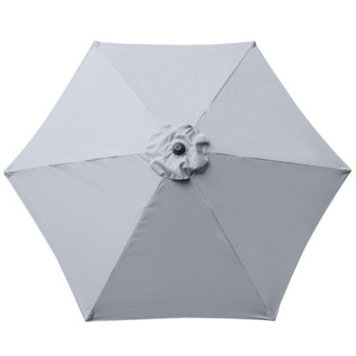 SunDaze Grey Replacement Parasol Fabric Garden Umbrella Canopy Cover ...