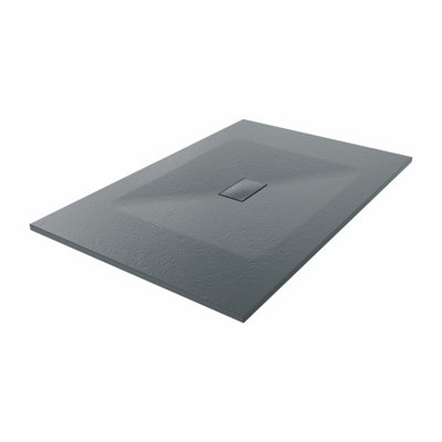 SunDaze Matte Black Walk In Shower Enclosure Wet Room (W)1000x(H)1950mm ...