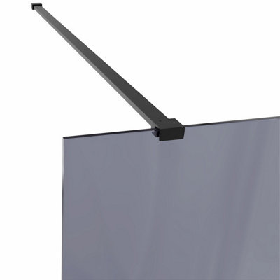 SunDaze Matte Black Walk In Shower Enclosure Wet Room (W)1000x(H)1950mm ...