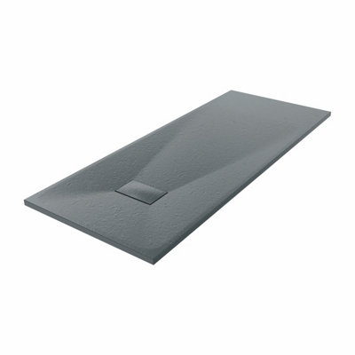 SunDaze Matte Black Walk In Shower Enclosure Wet Room (W)1100x(H)1950mm ...