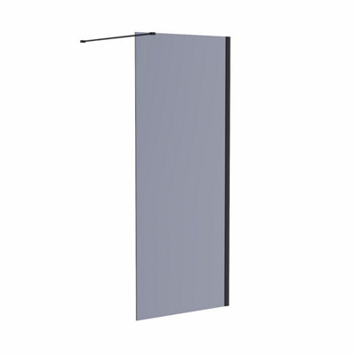 SunDaze Matte Black Walk In Shower Enclosure Wet Room (W)800x(H)1950mm ...